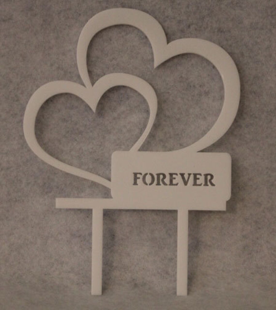 Double Heart Cake Topper - 1/8" Acrylic - Engagement- Wedding- Free ...