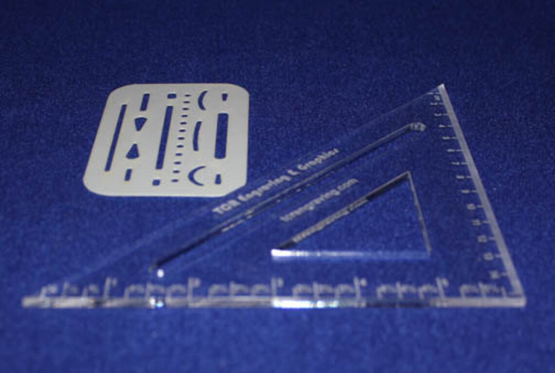 Laser Cut Drafting Square & Eraser Shield 1/8 Acrylic | Etsy