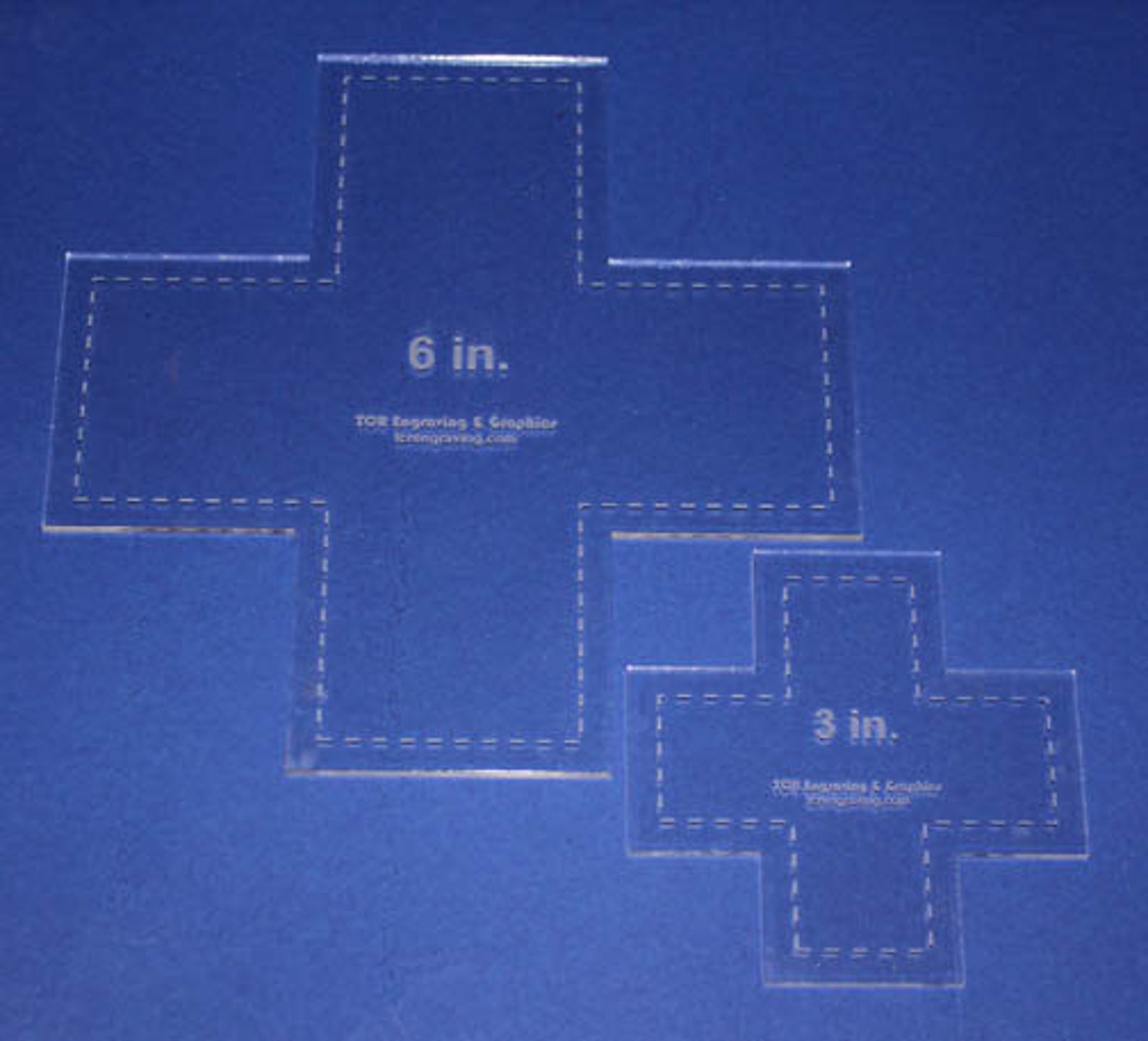 Laser Cut Quilt Templates- 2 Piece Cross - Clear Acrylic 1/8 ...