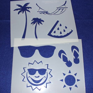2 Piece Summer Set 8 X 10 Stencil 14 Mil Mylar - Etsy