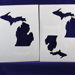 State of Michigan 2pc Stencil Mylar 14 Mil- 4", 5", 6" Paint /crafts ...