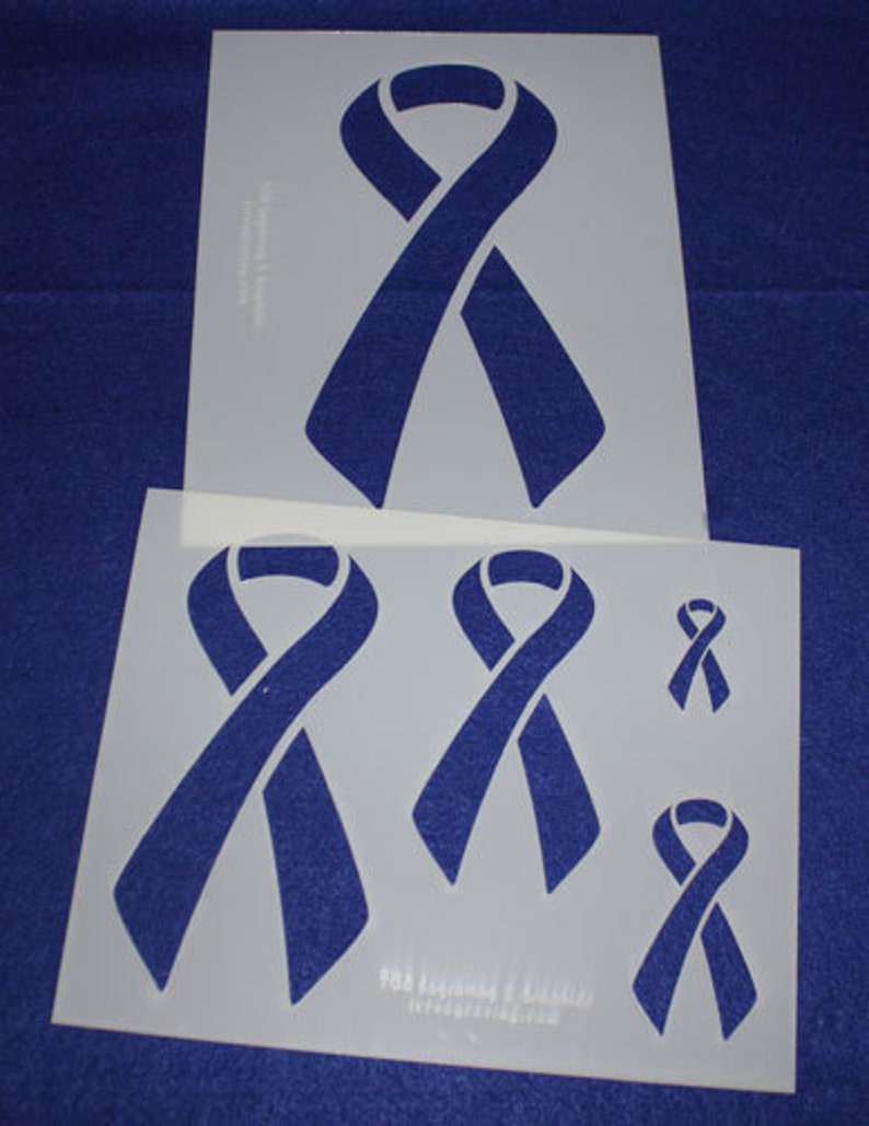 2 Piece Set Awareness Ribbon 8 X 10 Stencil 14 - Etsy
