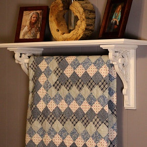 Corbel Shelf With Rod, Quilt Display, Towel Rod Shelf, Towel Holder ...