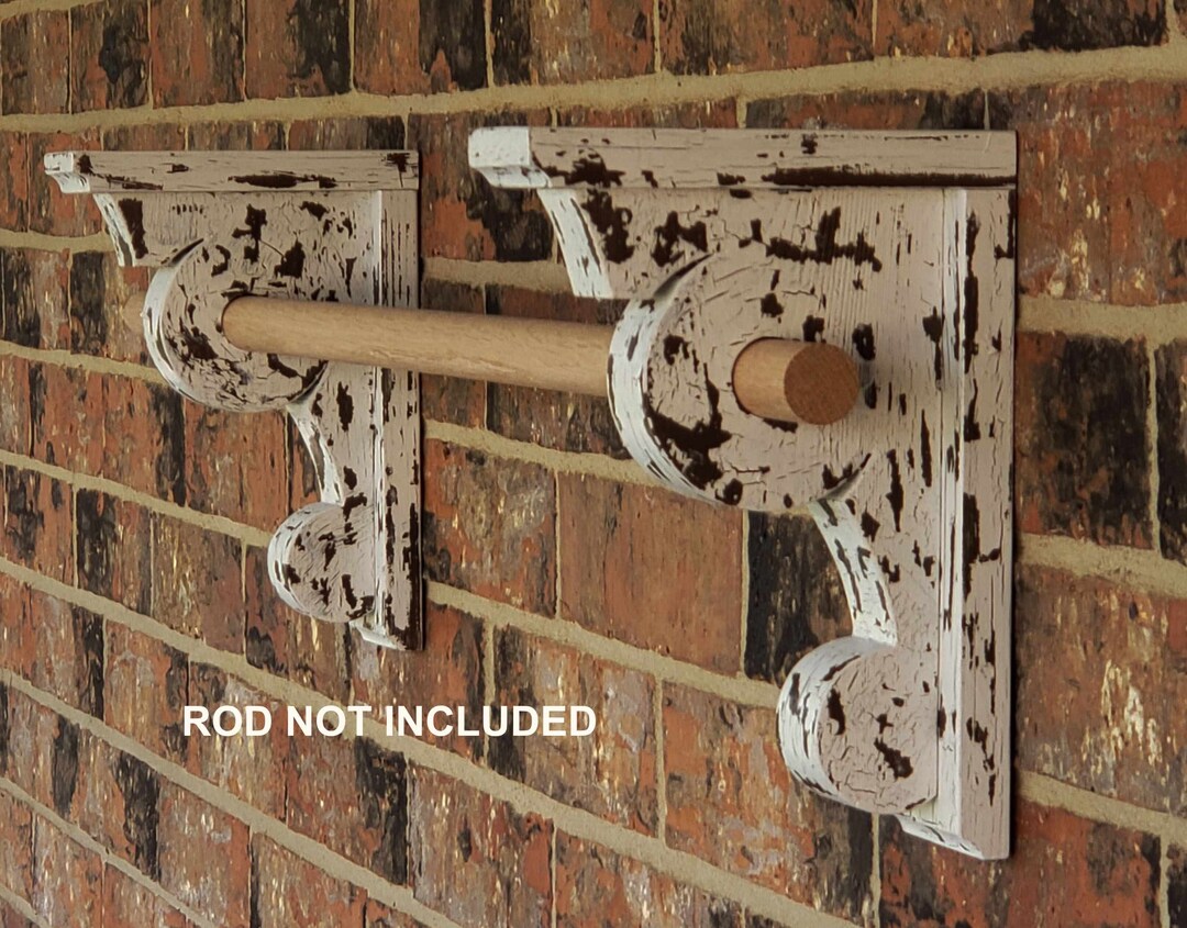 Pair of Corbels, Towel Rack, Drapery Rod, Shelf Brackets, Farmhouse ...