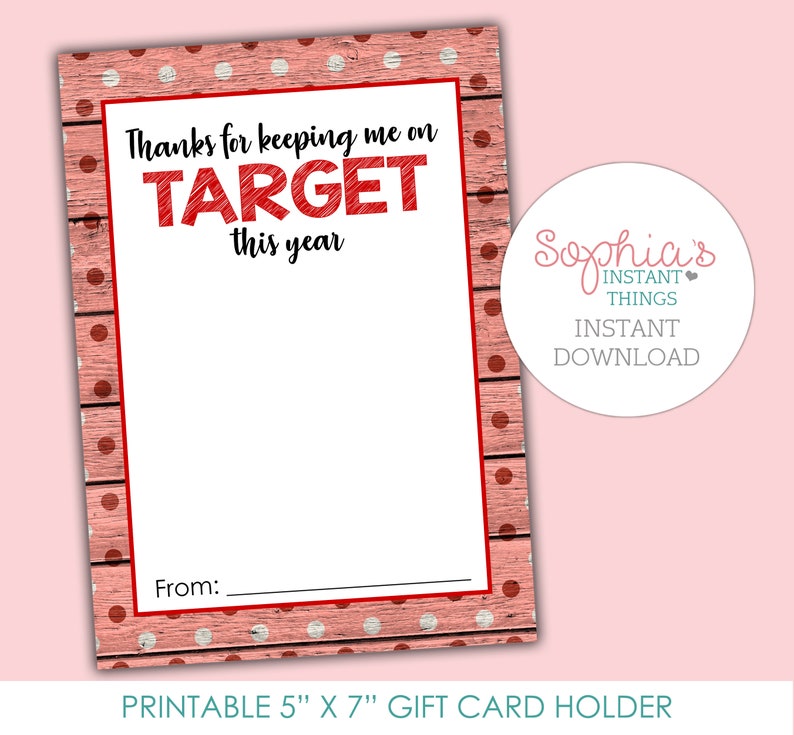 PRINTABLE Target Gift Card Holder Teacher Appreciation Gift - Etsy
