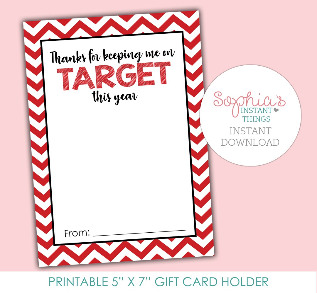 PRINTABLE Target Gift Card Holder, Teacher Appreciation Gift, Gift for ...
