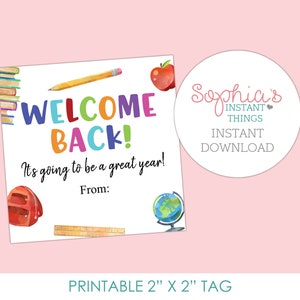 PRINTABLE Back to School Gift Tag, Welcome Back Gift Tags, First Day of ...