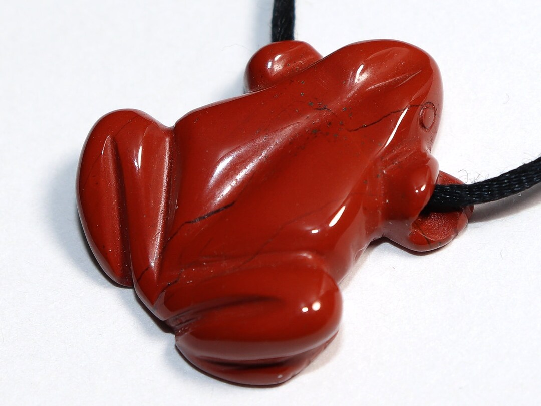 Red Jasper frog Necklace With Cord or Silver 925 Stone Size: 26 X 23 Mm ...