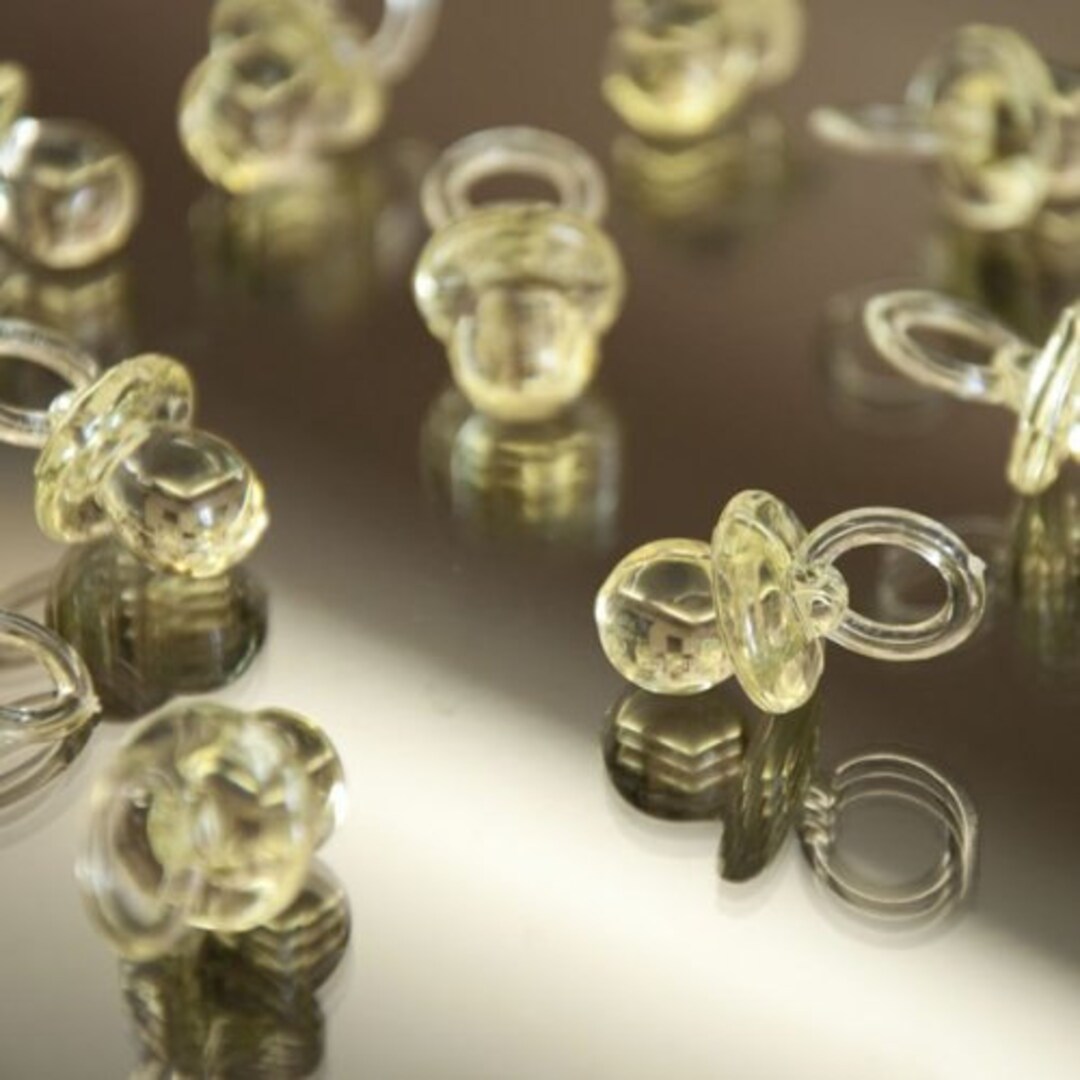 24 Yellow Clear Mini Plastic Pacifier 0.5 Baby Shower - Etsy