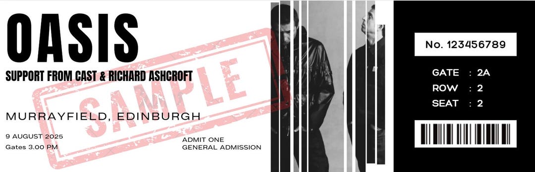 Oasis Souvenir Ticket- 2025 Tour. Digital Download - Etsy