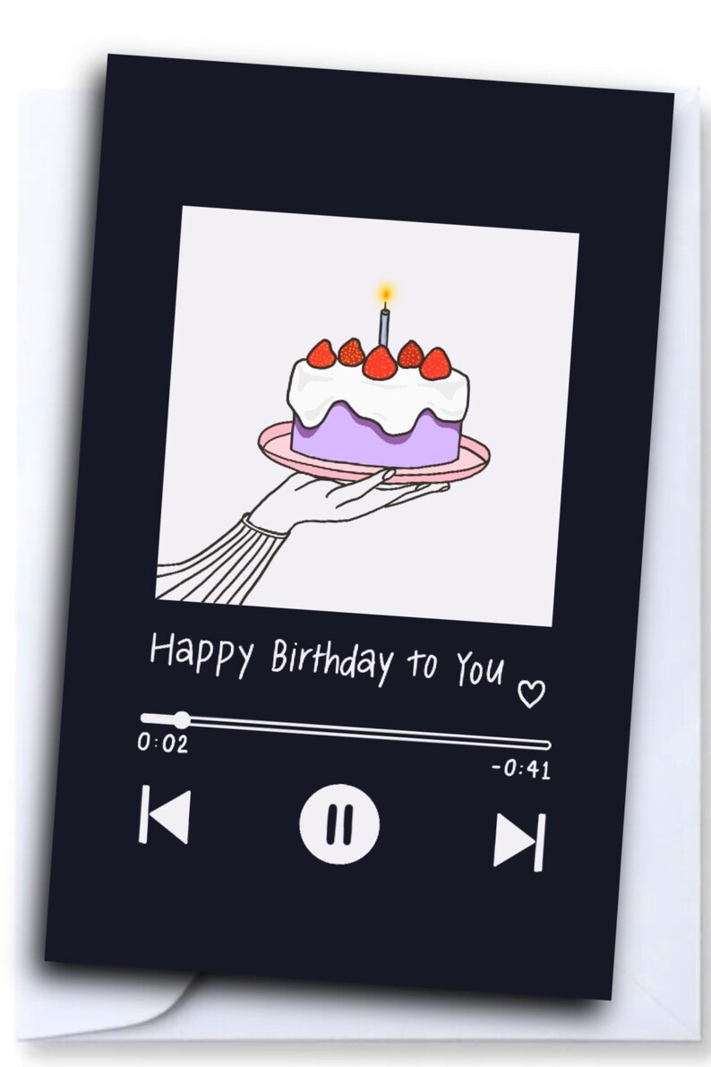 Spotify Birthday Card for Music Lovers, Music Loving Friend, Boyfriend ...