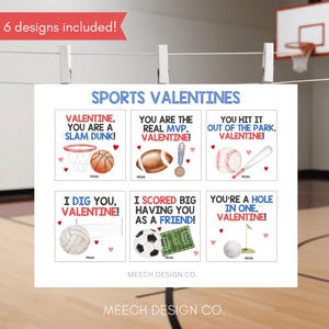 Printable Sports Valentines, Classroom Valentines, Basketball ...