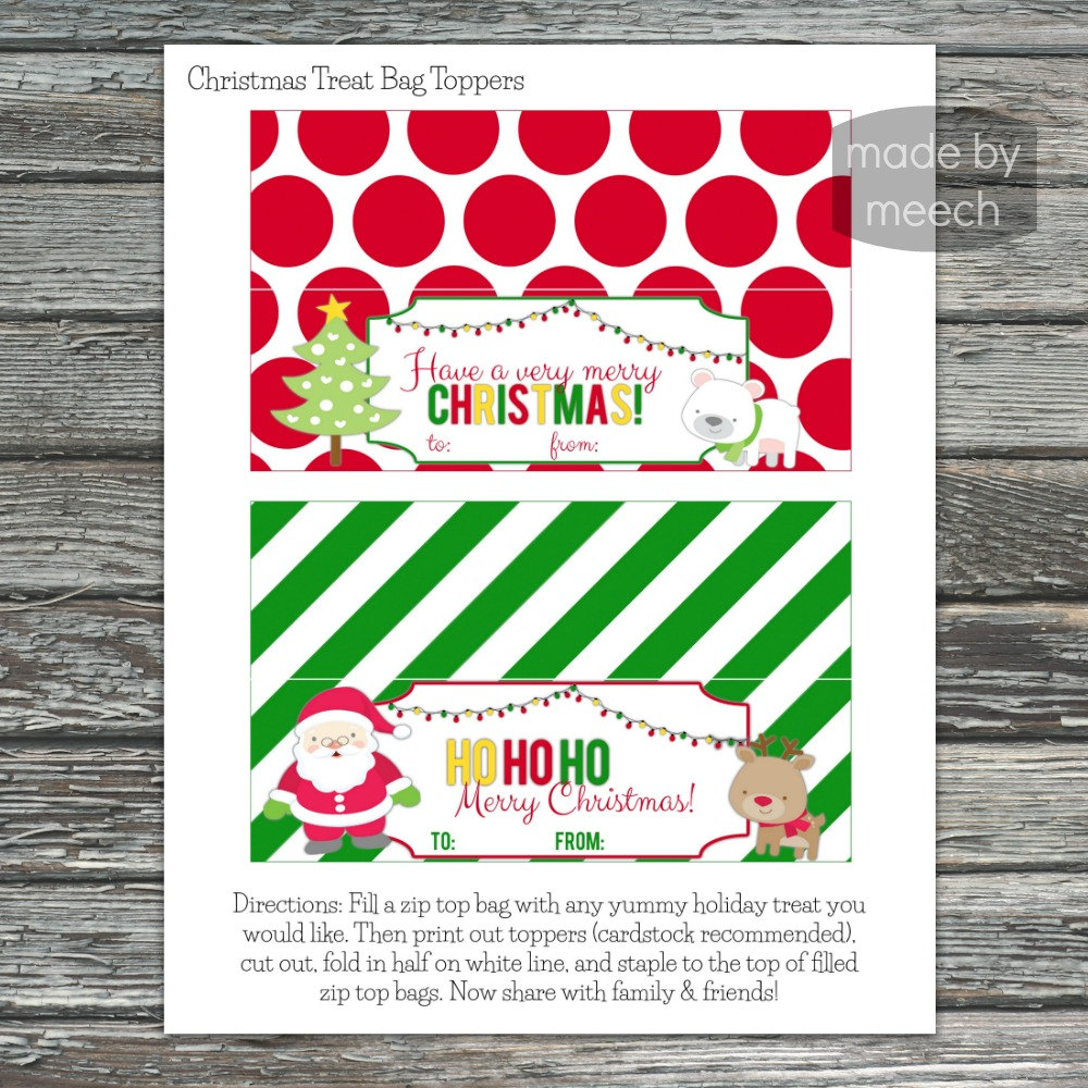 Christmas Treat Bag Toppers - Etsy