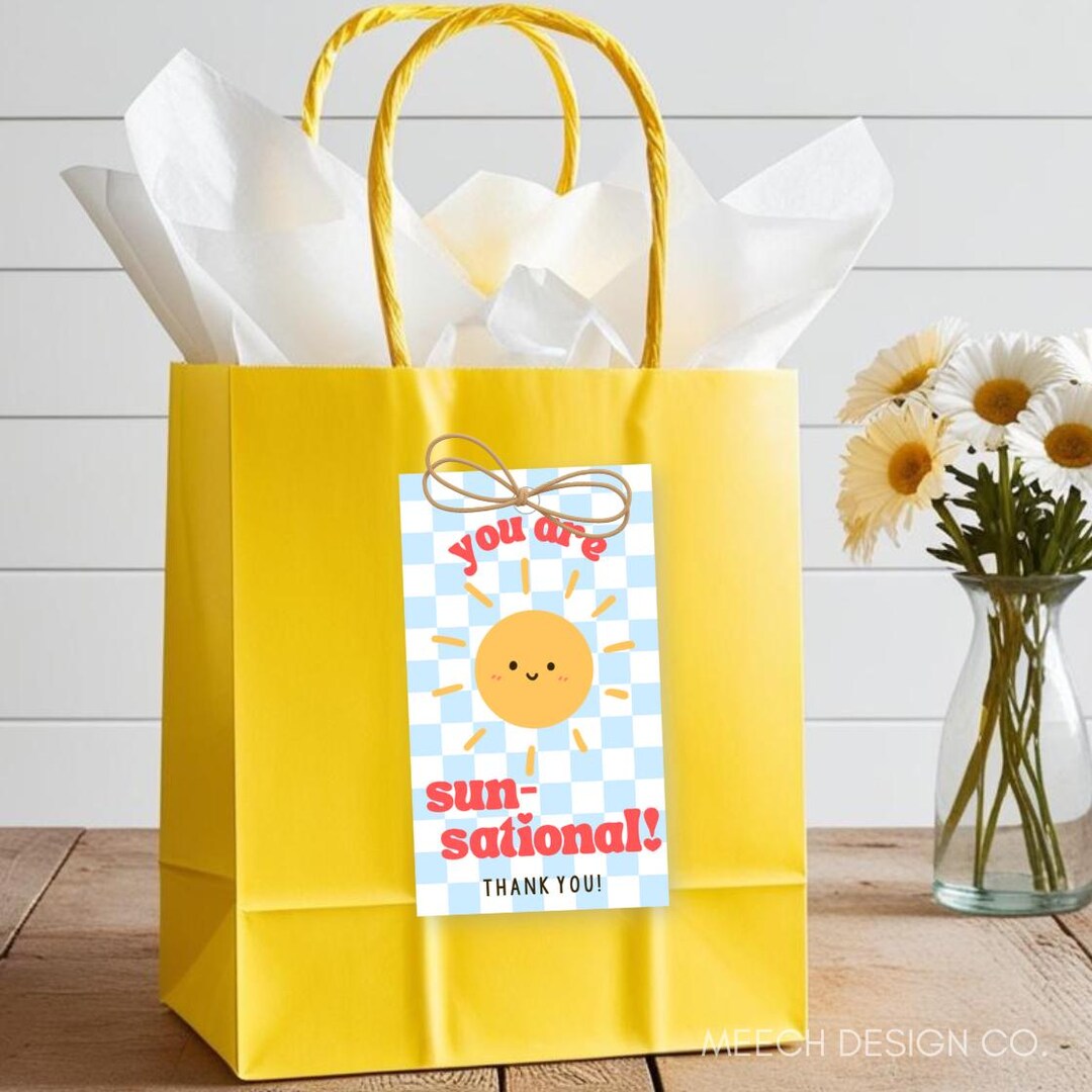 You Are Sun-sational Gift Tag: Printable Thank You Tags (PDF) - Etsy