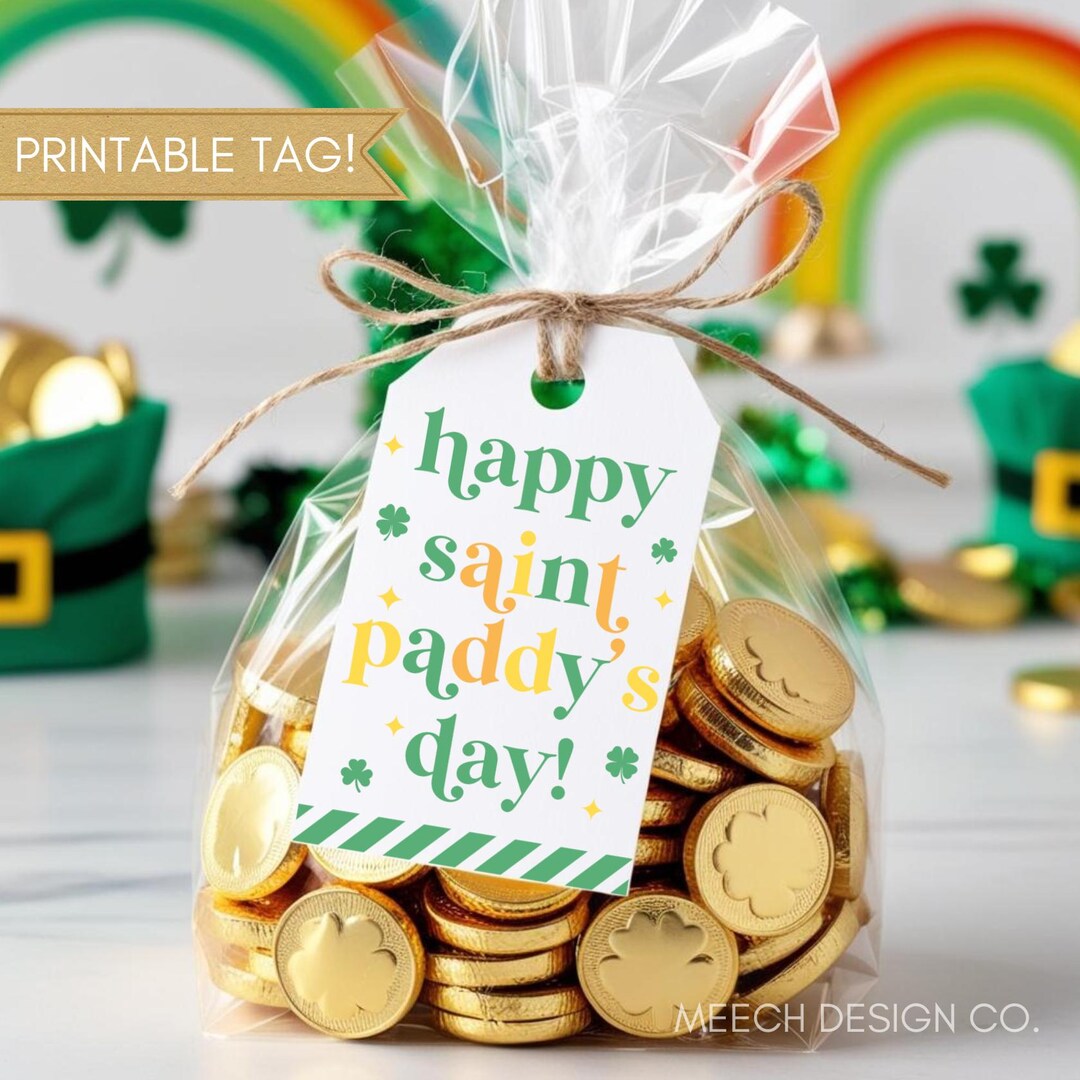 St. Patrick's Day Printable Gift Tag, St. Paddy's Day Tag, Shamrock ...