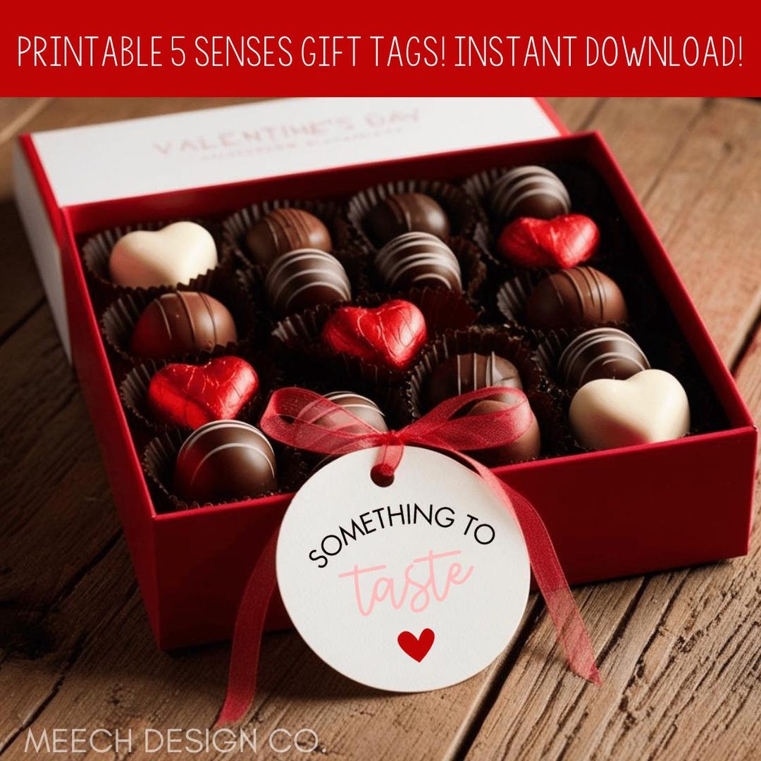 Valentine 5 Senses Gift Tag, Five Senses Gift, Valentine Gift Tag, Gift ...