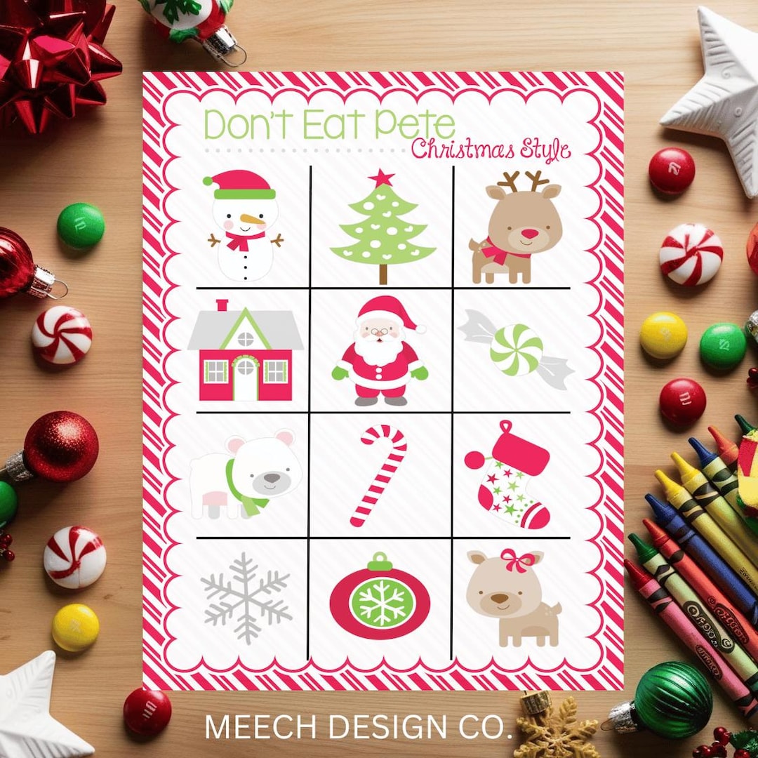 Don't Eat Pete Christmas Game, Christmas Printable Game, Classroom ...