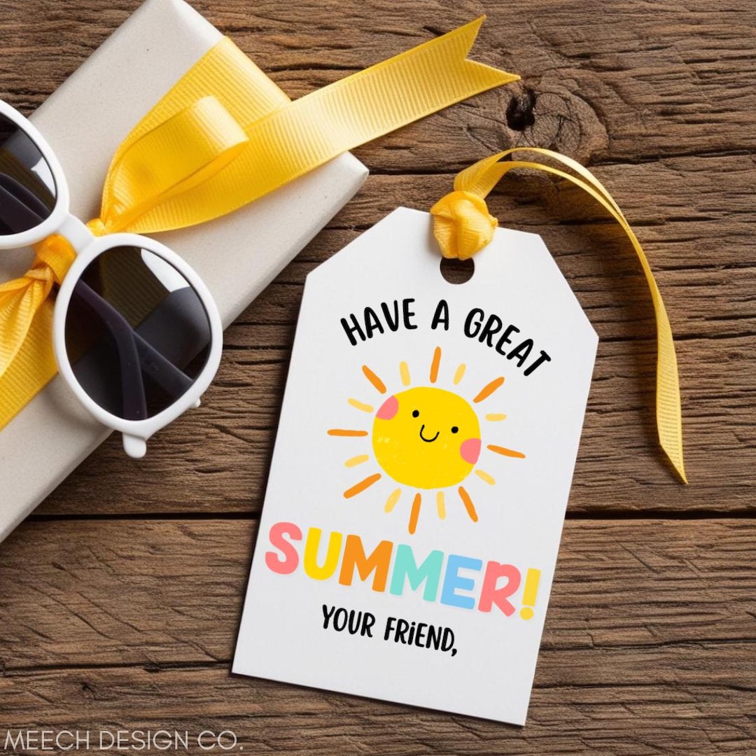 Printable Summer Gift Tags, Summer Gift Tags for Class, Summer Gift Tag ...