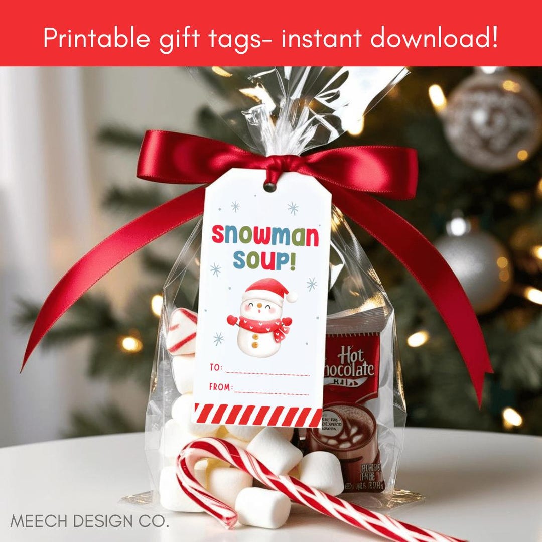 Snowman Soup Gift Tag, Snowman Soup Tag, Snowman Soup Printable Tag ...