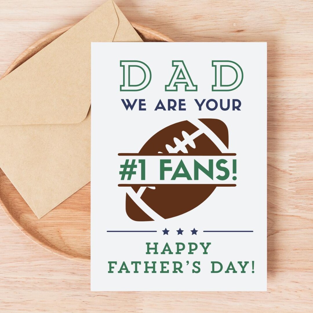 Printable Football Father's Day Card, Card for Dad, Football Themed ...