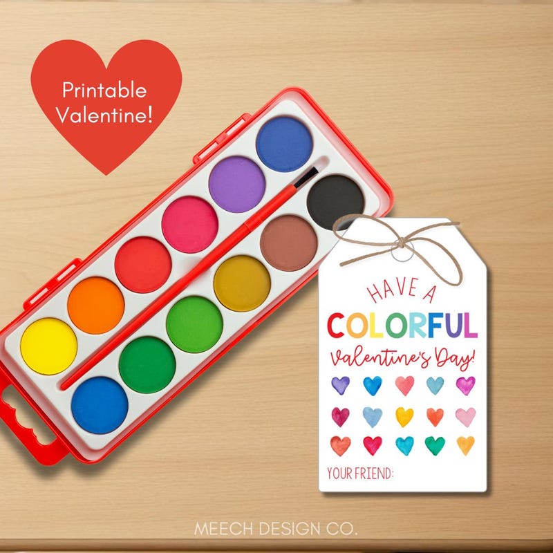 Watercolor Valentine - Etsy