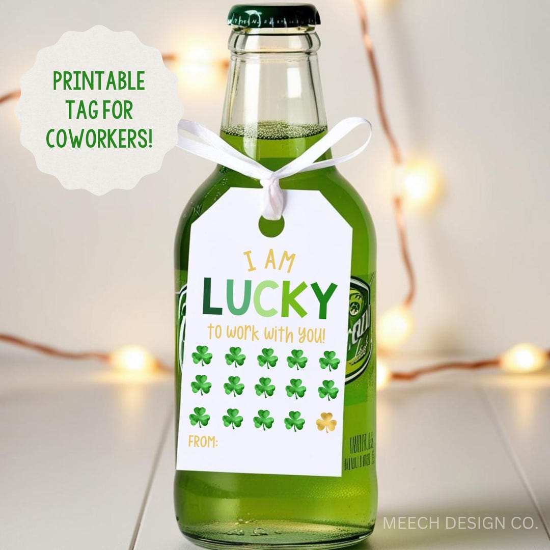 St. Patrick's Day Gift Tag for Coworkers, Printable Tag for Work, Gift ...
