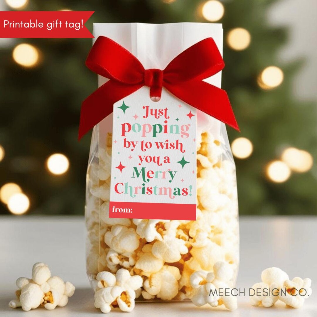 Popping by to Wish You a Merry Christmas Gift Tag, Poppin Christmas ...