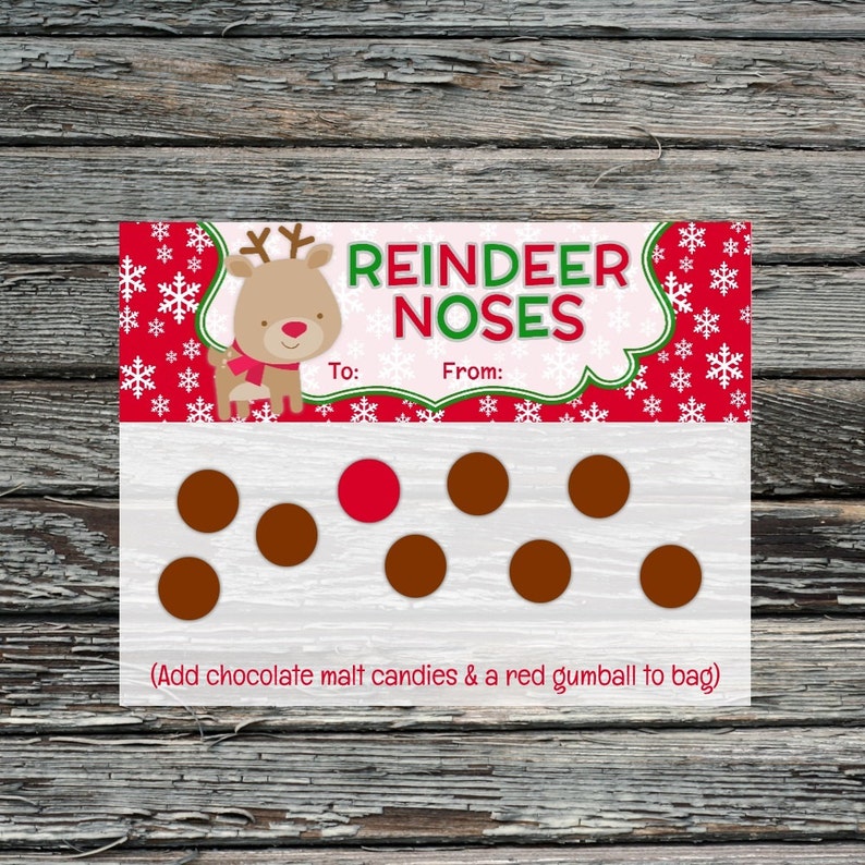 Reindeer Noses Christmas Treat Bag Toppers - Etsy