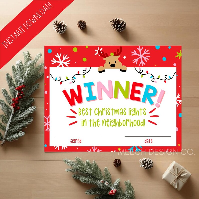 Best Christmas Lights Award, Best Christmas Lights Certificate ...