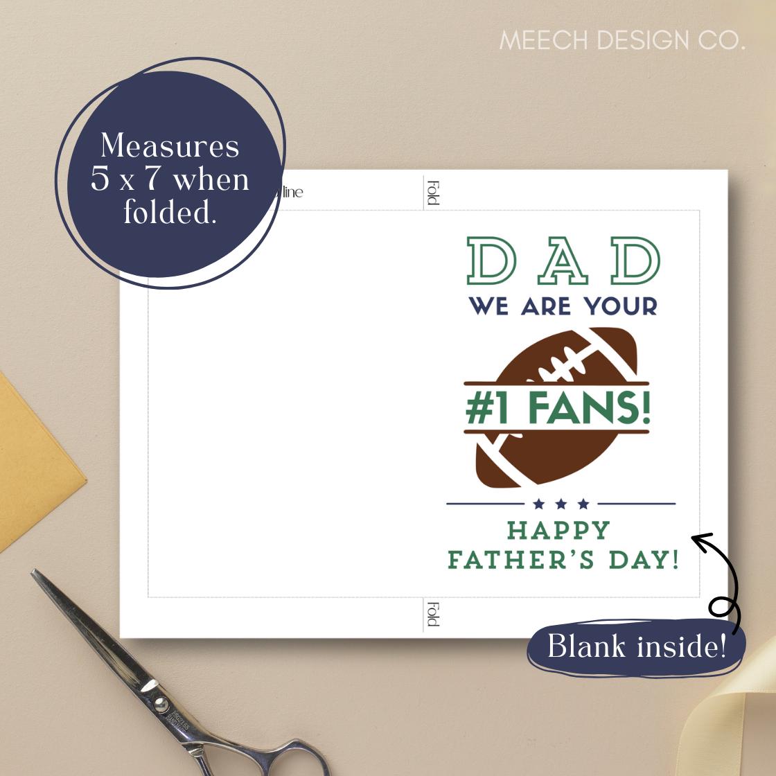 Printable Football Father's Day Card, Card for Dad, Football Themed ...