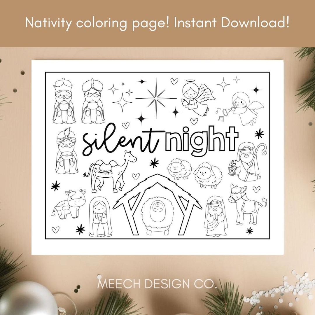 Nativity Coloring Page, Nativity Printable, Nativity for Kids, Nativity ...