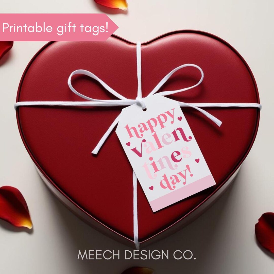 Valentine's Day Gift Tag, Printable Gift Tag, Cute Gift Tag, Vday Gift ...