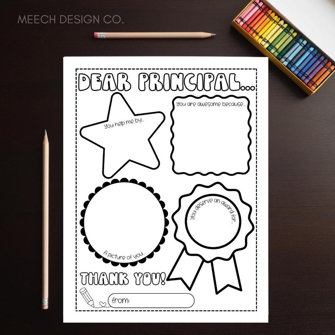 Teacher Appreciation Week for Principal Printable Coloring Page ...