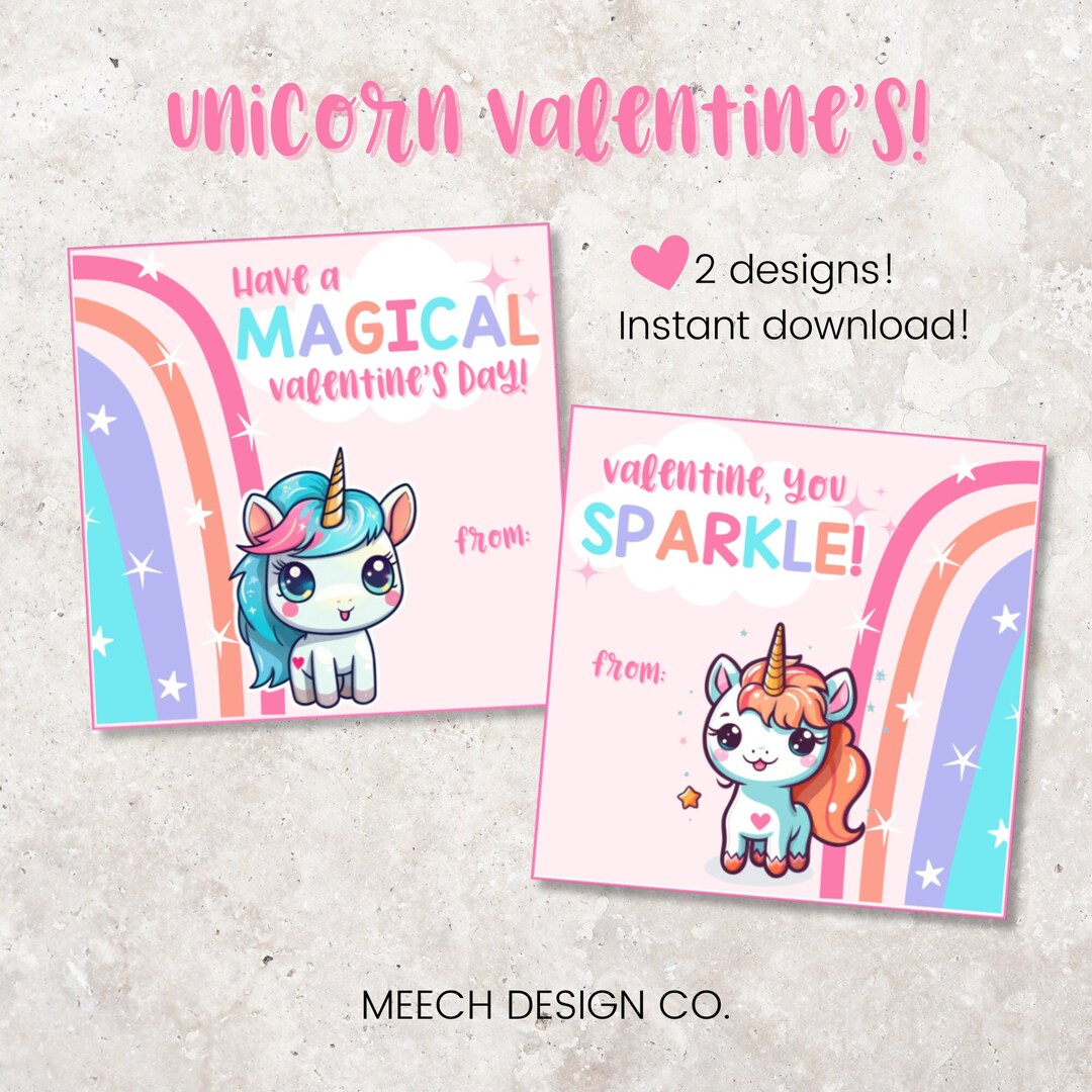 Unicorn Valentine, Unicorn Valentine Card, Cute Valentines, Magical ...