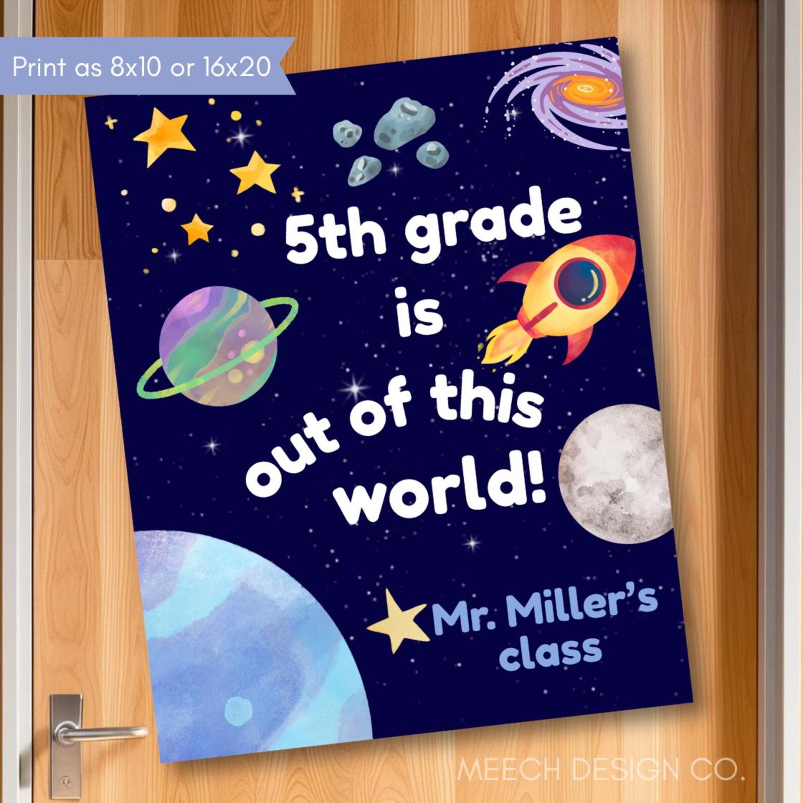 Editable Space Themed Classroom Decor, Classroom Door Poster, Classroom ...