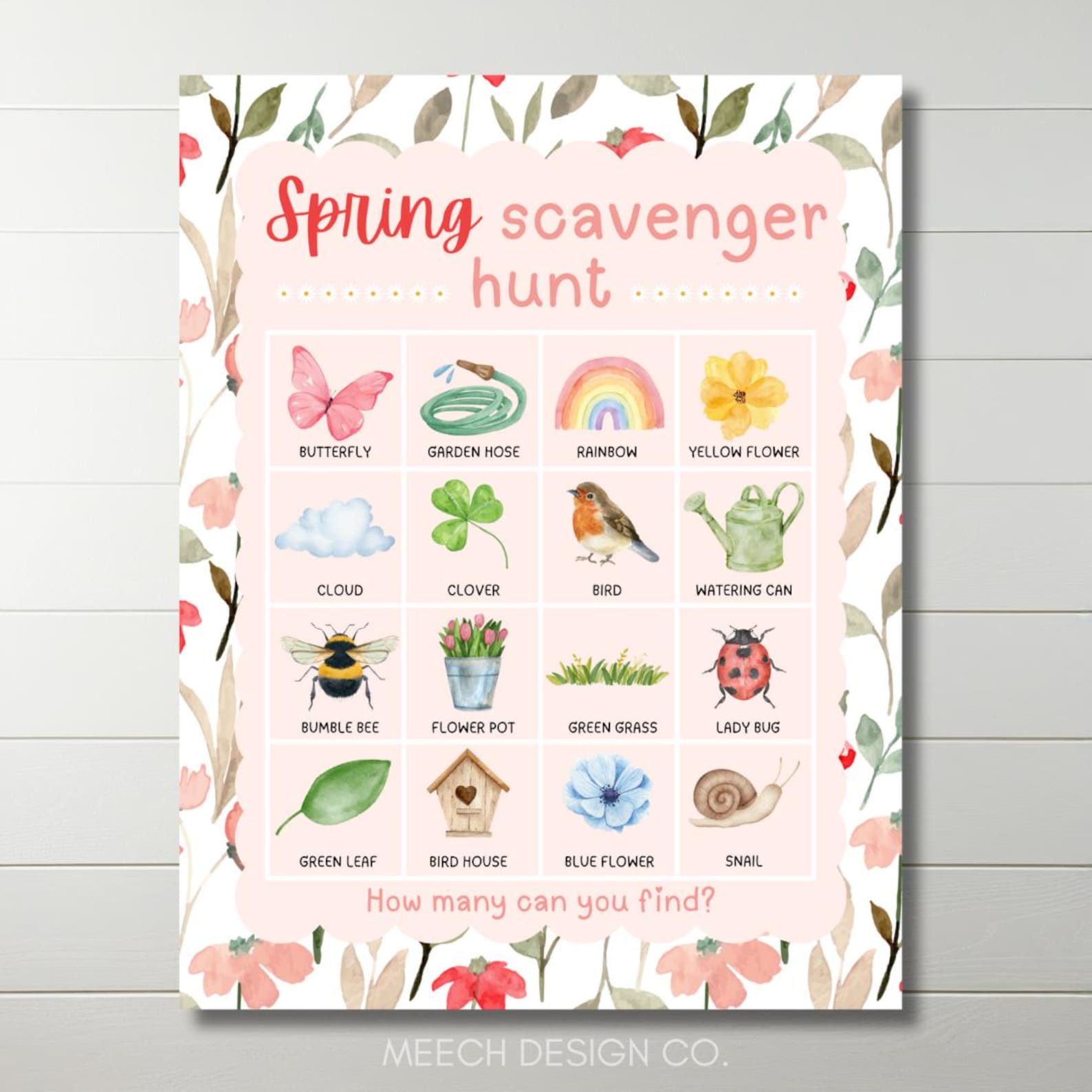 Spring Scavenger Hunt Printable for Kids: Outdoor Nature Game (PDF) - Etsy