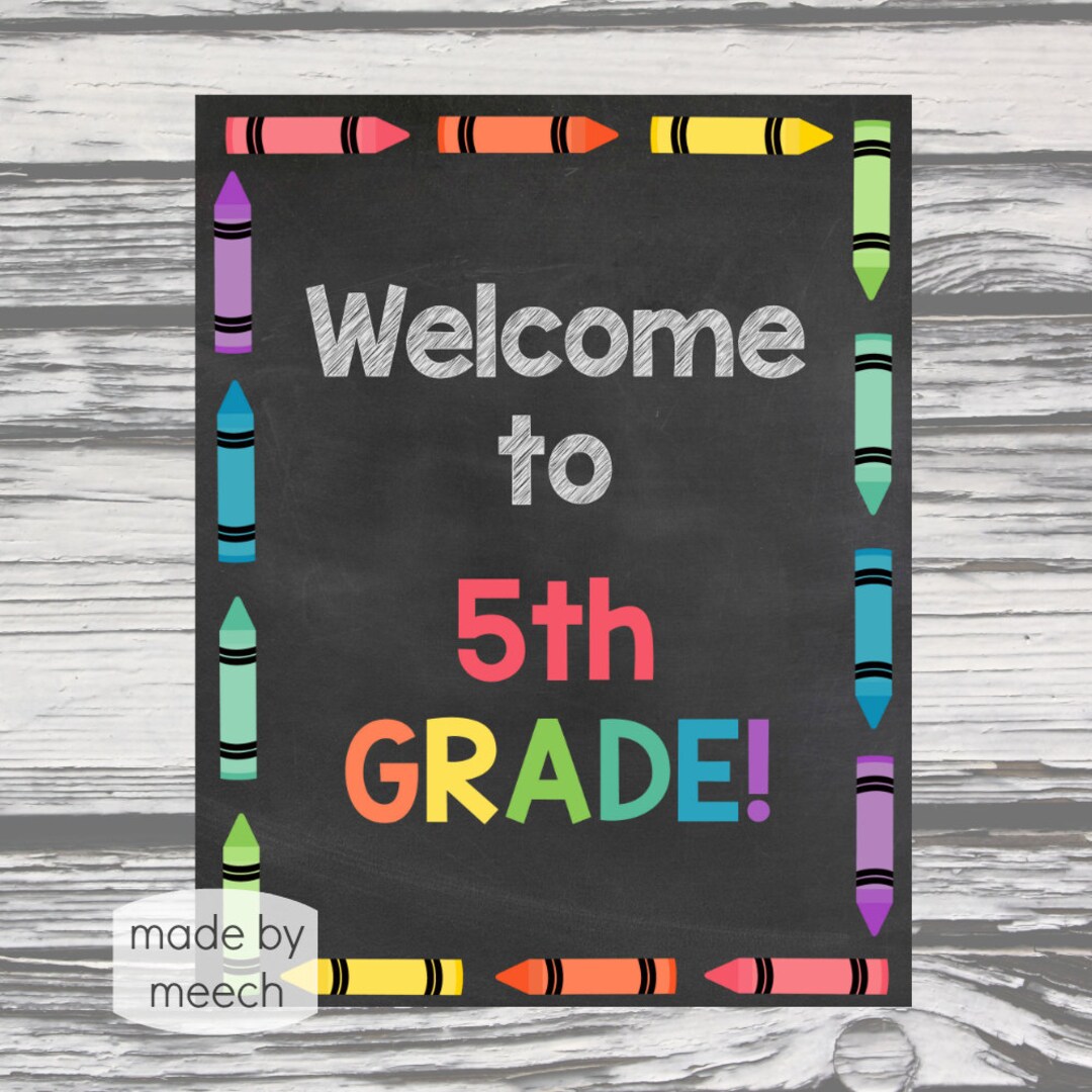 Welcome to 5th Grade Poster - Etsy