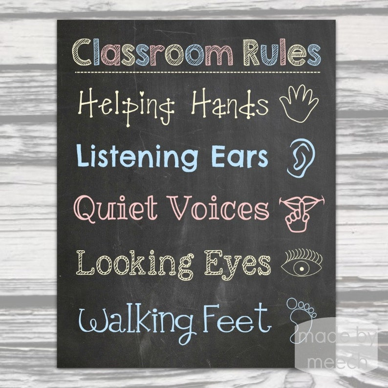 Classroom Rules Poster: Elementary School Decor (digital Download) - Etsy