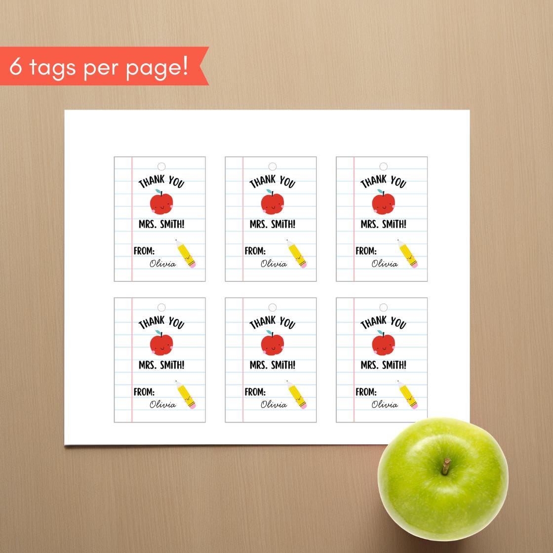 Editable Gift Tags for Teacher From Student, Teacher Appreciation Gift ...