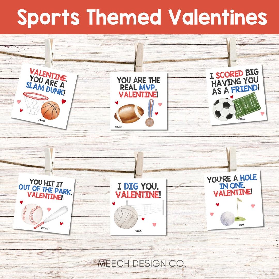 Printable Sports Valentines, Classroom Valentines, Basketball ...