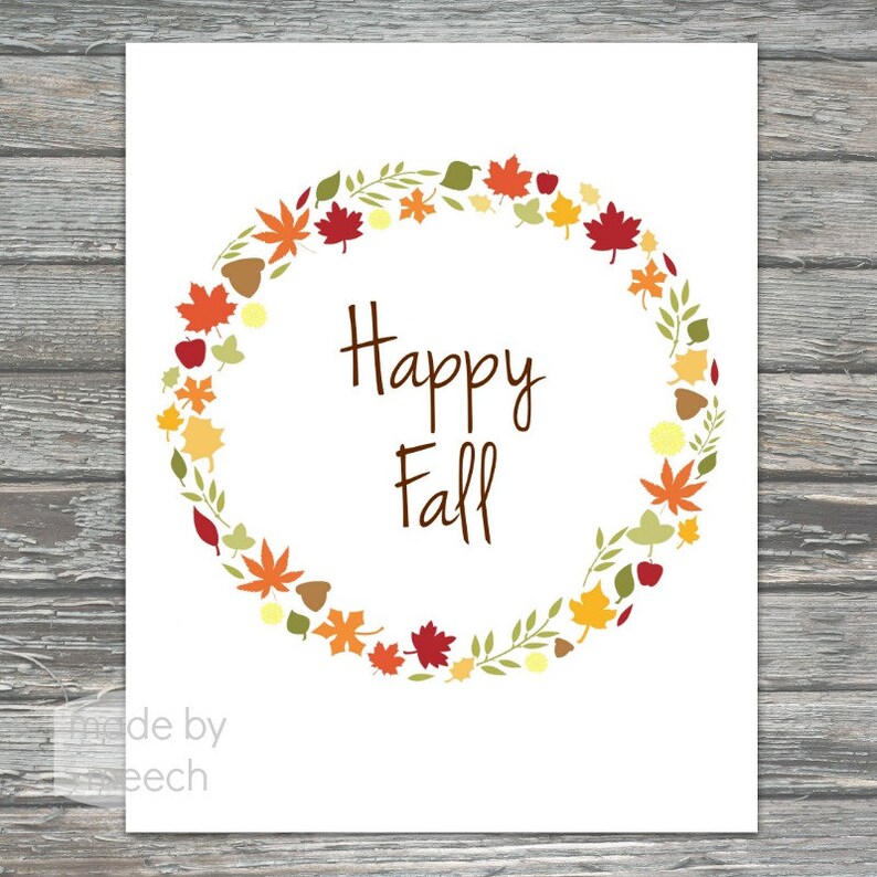 Happy Fall Printable 8x10 - Etsy