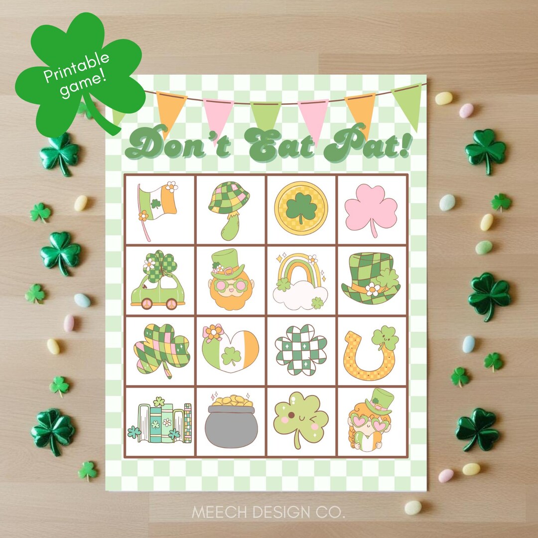 St. Patrick's Day Printable Don't Eat Pat Game, Don't Eat Pete Game ...