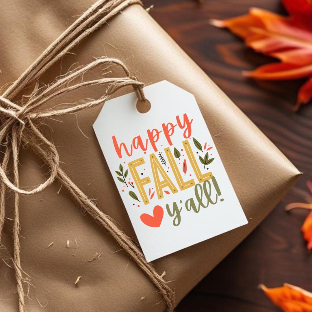 Happy Fall Y'all Gift Tags: Printable Autumn Tags (PDF Download) - Etsy