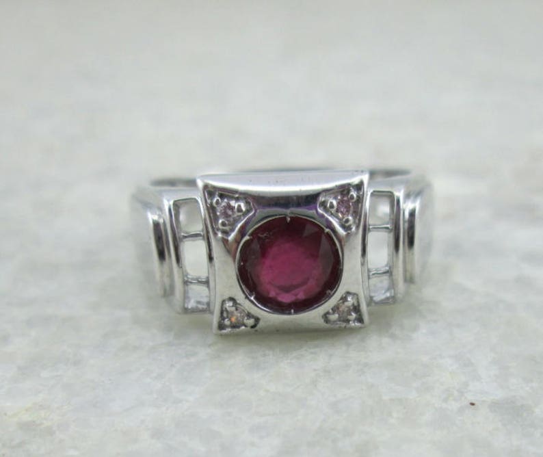Mens Ruby Diamond Ring in 925 Sterling Silver - Etsy