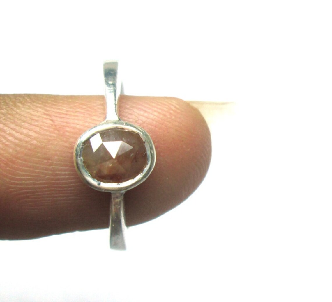 Rose Cut Diamond Ring 925 Sterling Silver Best Gift for | Etsy