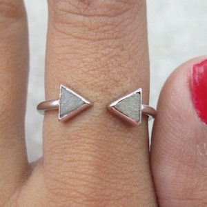 Natural Triangle Raw Diamond Engagement Ring in 14K White Gold - Etsy