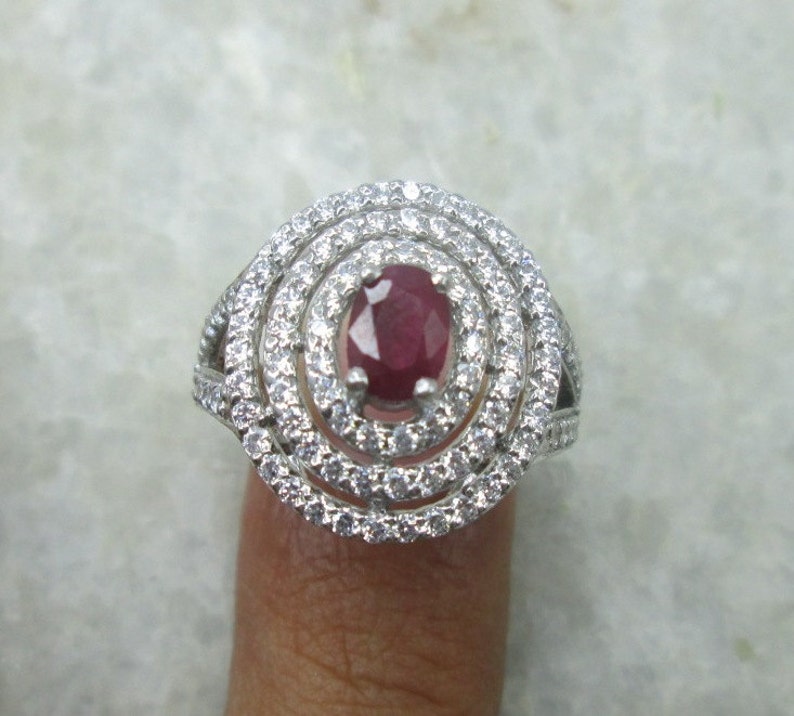 Ruby Diamond Ring Stunning Red Ruby Diamond Ring Oval Shape - Etsy