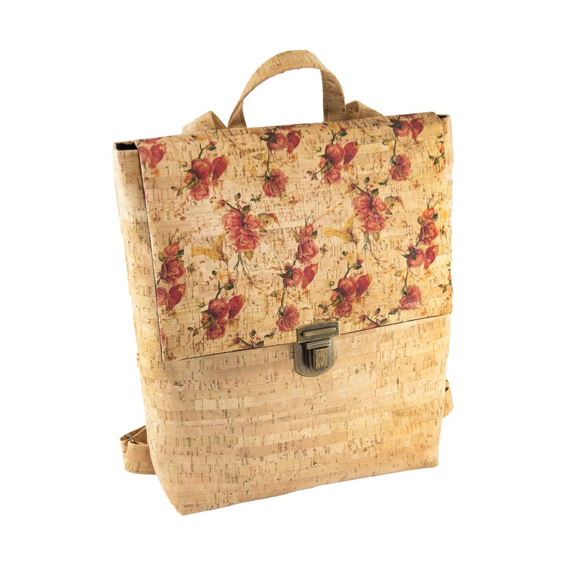 Rose Backpack-city Rucksack-cork Backpack-vegan Travel Bag-boho ...
