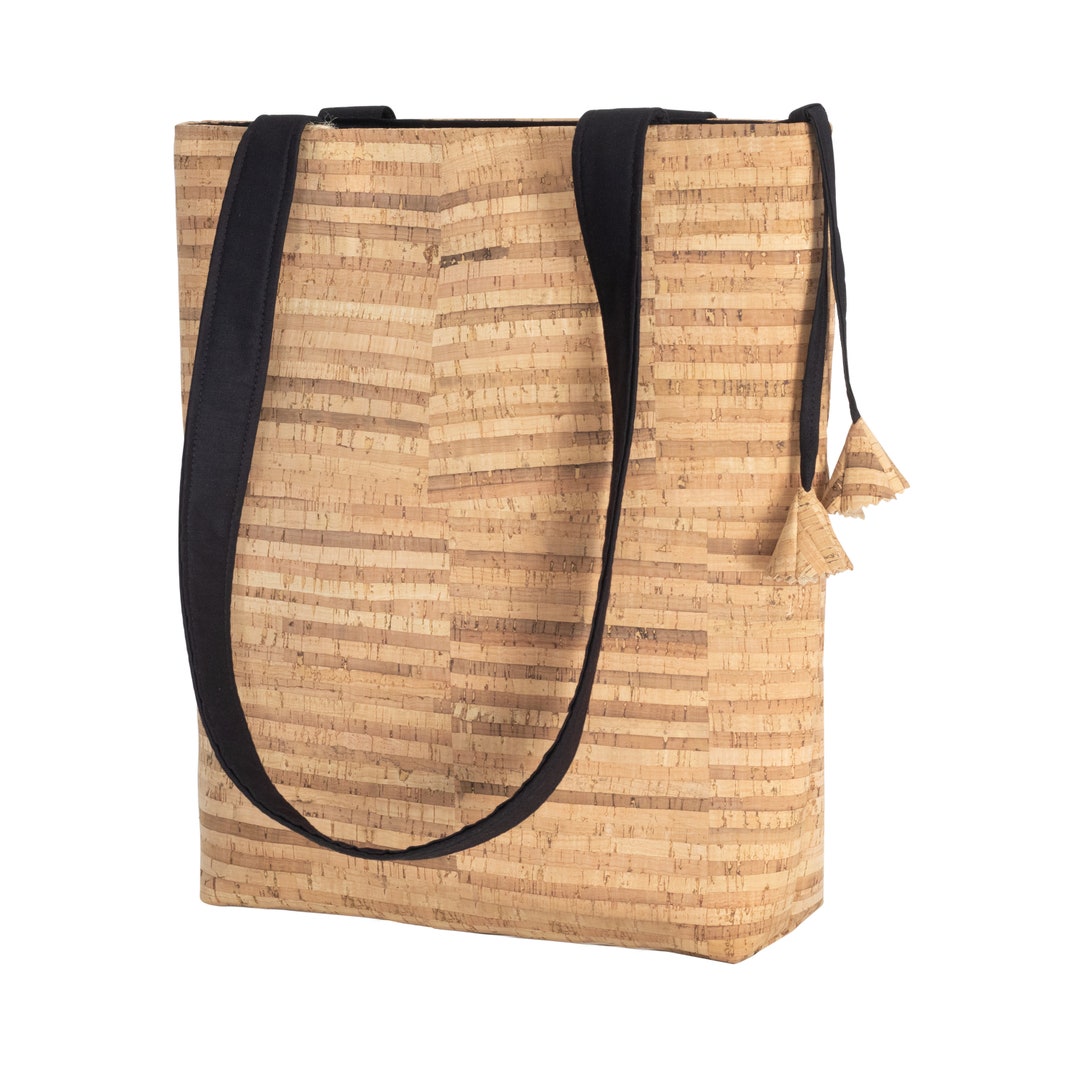 Cork Tote Bag-cork Shoulder Bag-vegan Leather-large Tote-cork Handbag ...