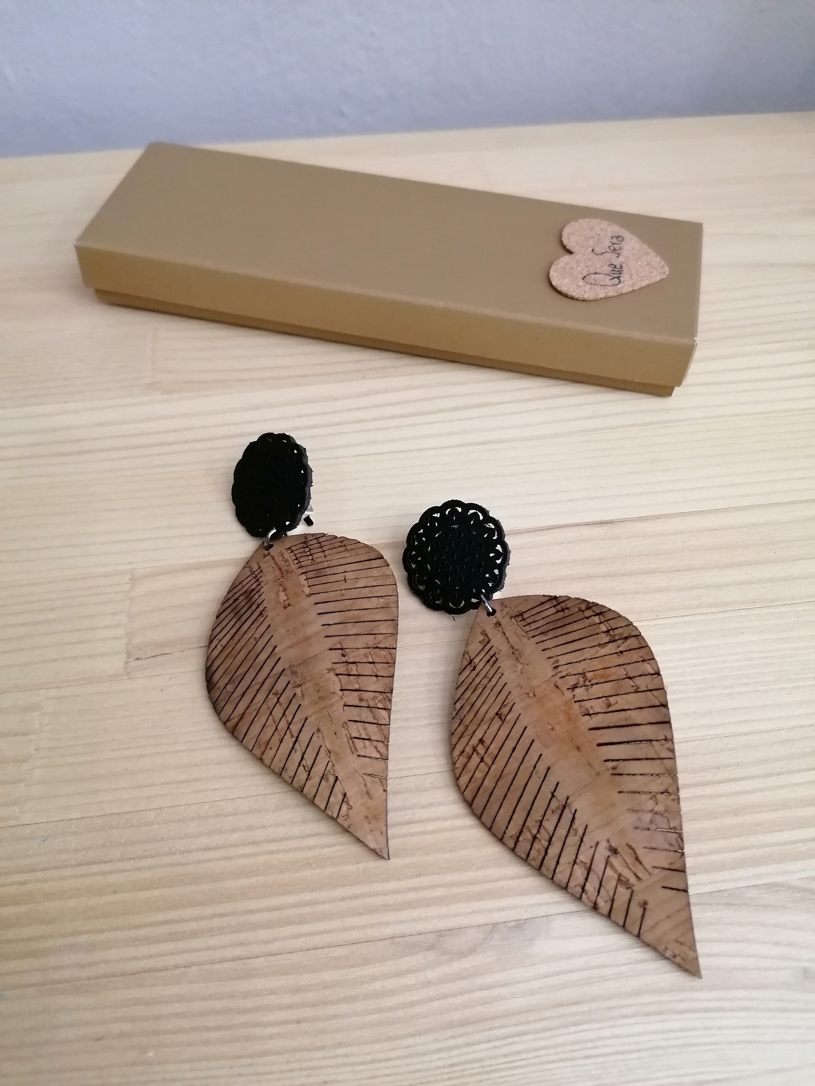 Feather Earrings-Cork Earrings-Unique Accessories-Boho | Etsy